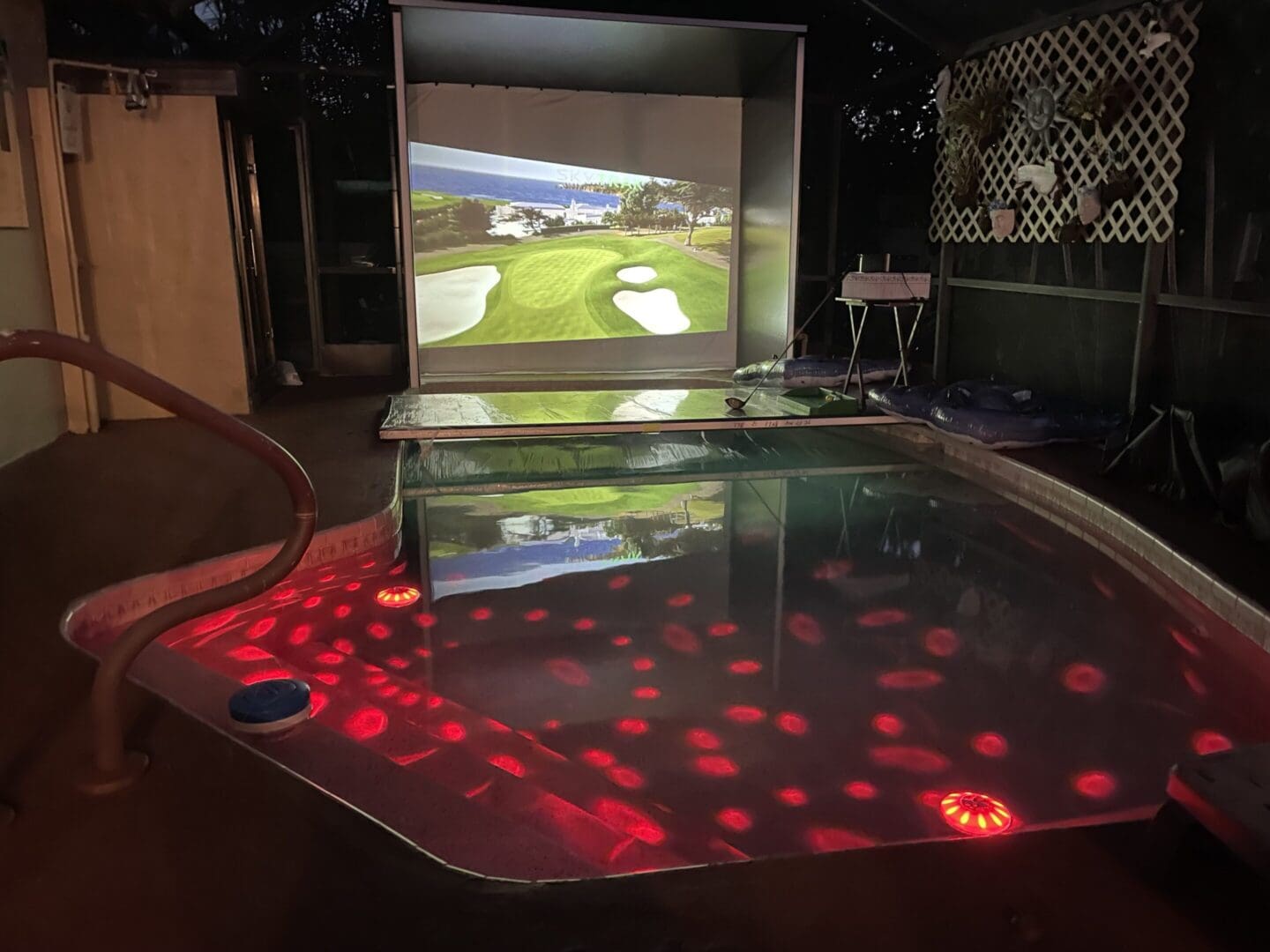Golf Experiences | Poolside Fun with Golf Simulator Poolside